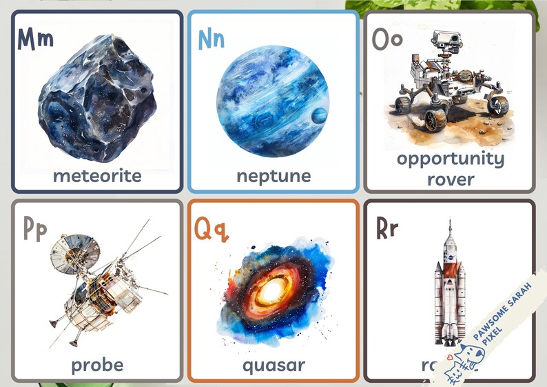 Printable Space Alphabet Flashcards, Classroom Decor, Toddlers ...
