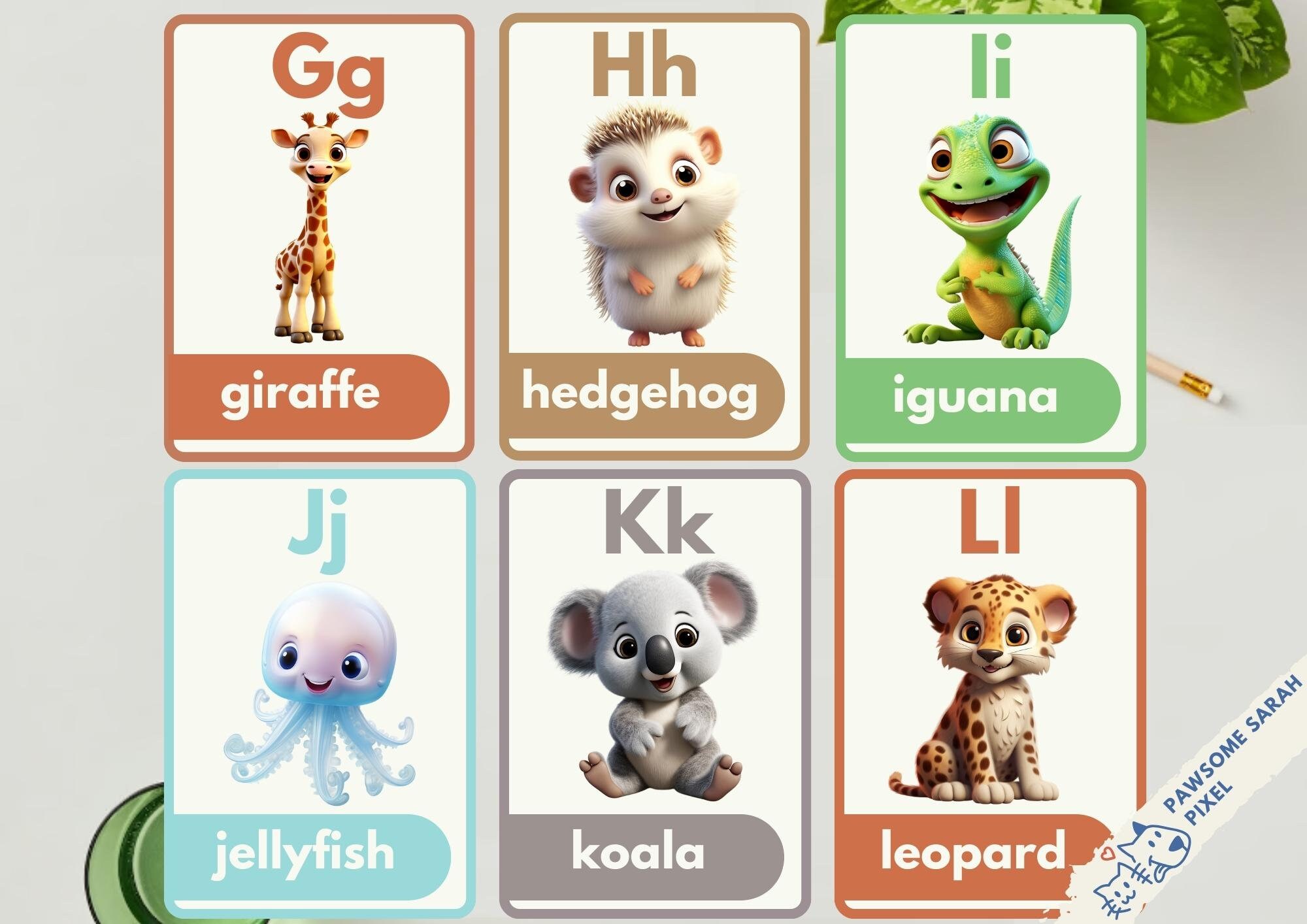 Printable Animals Alphabet Flash Cards, Classroom Decor, Toddlers ...