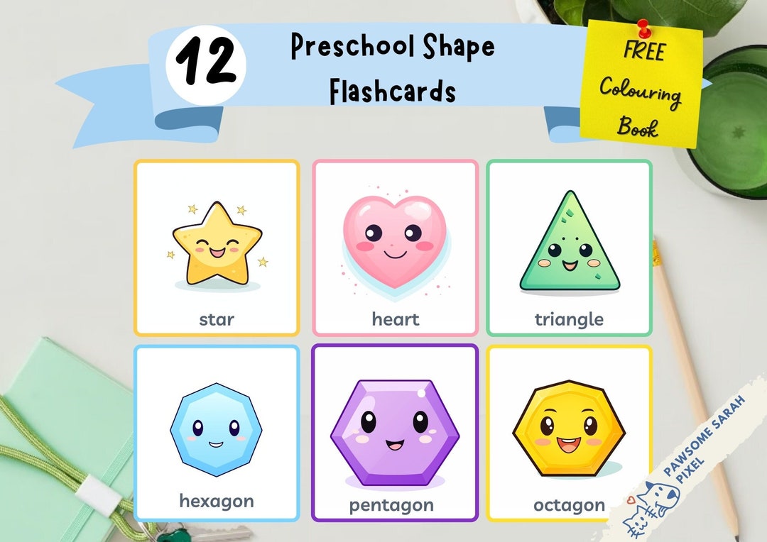 12 Printable Shape, Classroom Decor, Toddlers Preschool Early Learning ...
