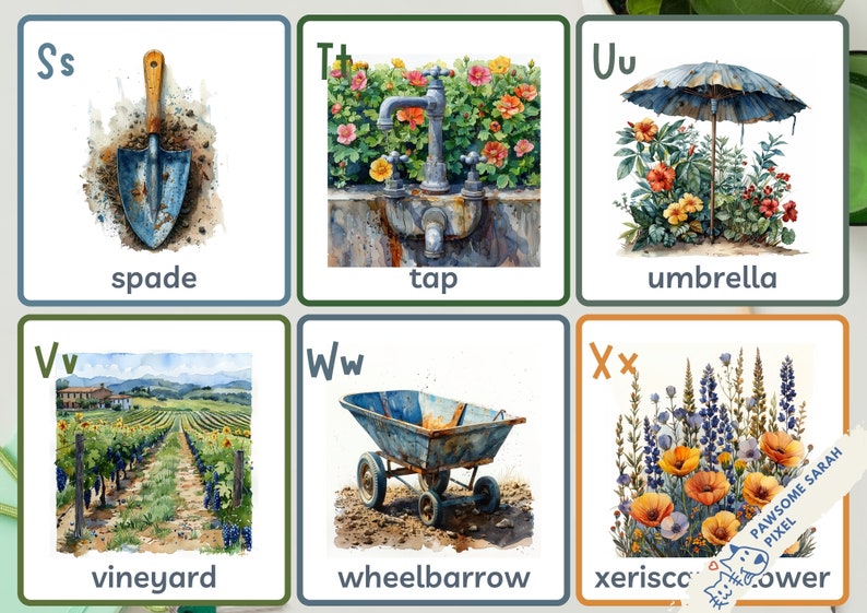 Printable Garden Alphabet Flashcards, Classroom Decor,toddlers ...