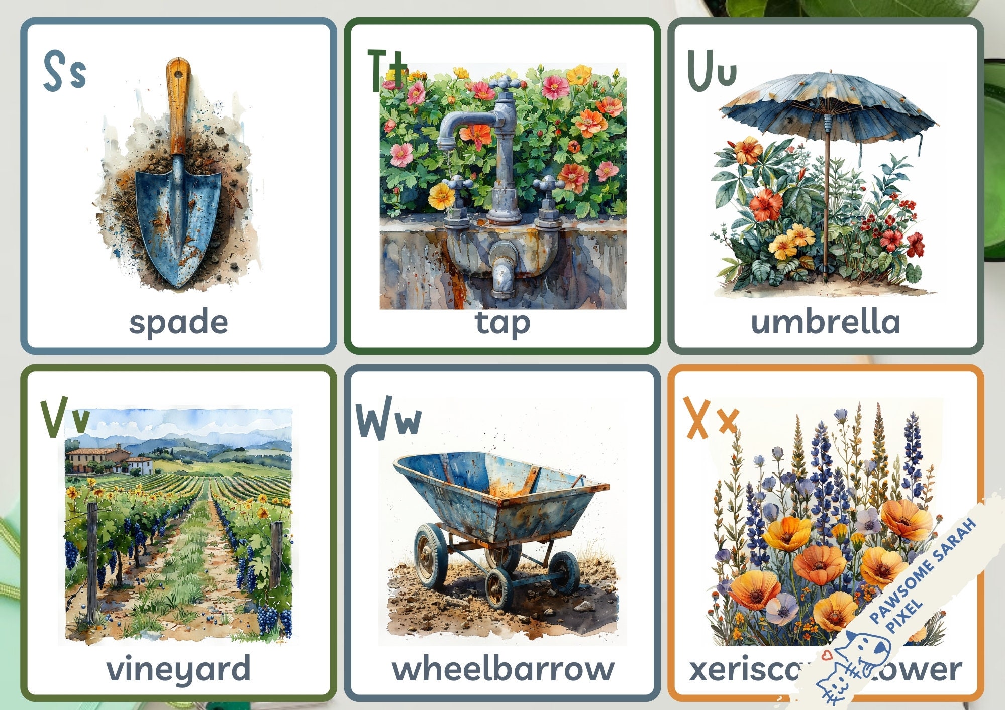 Printable Garden Alphabet Flashcards, Classroom Decor,toddlers ...
