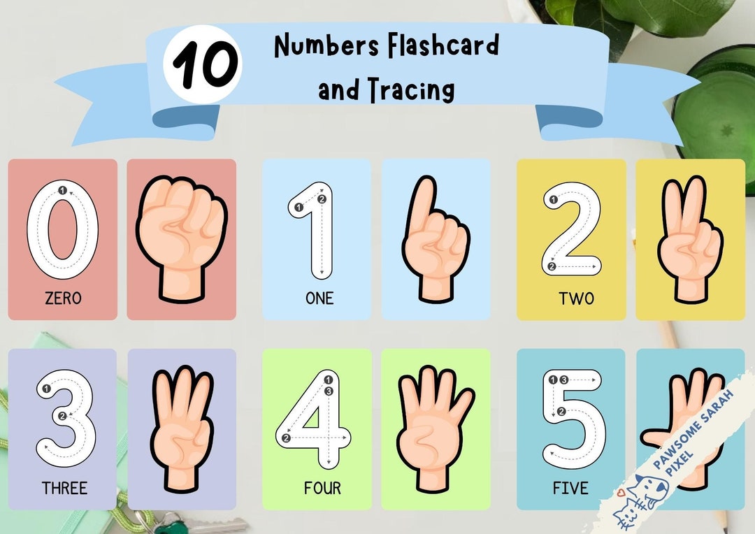 Numbers Flash Cards, Preschool Counting Flash Cards, Count and Clip ...