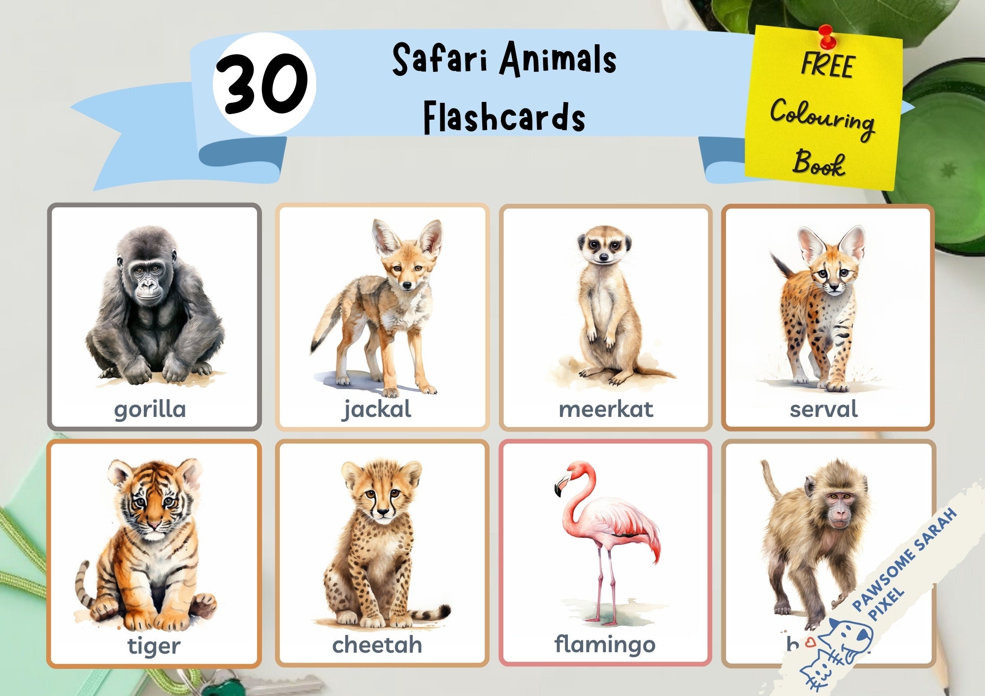 Printable Safari Animal, Classroom Decor, Toddlers Preschool Early ...