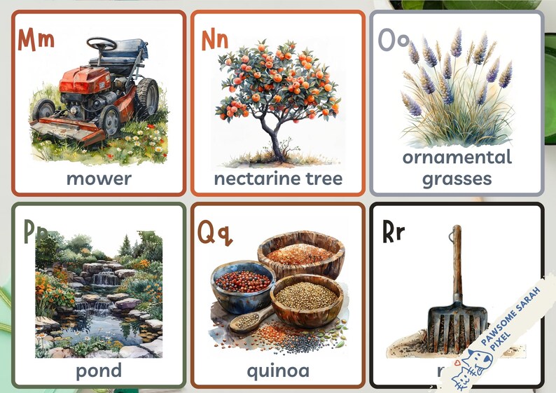 Printable Garden Alphabet Flashcards, Classroom Decor,toddlers ...