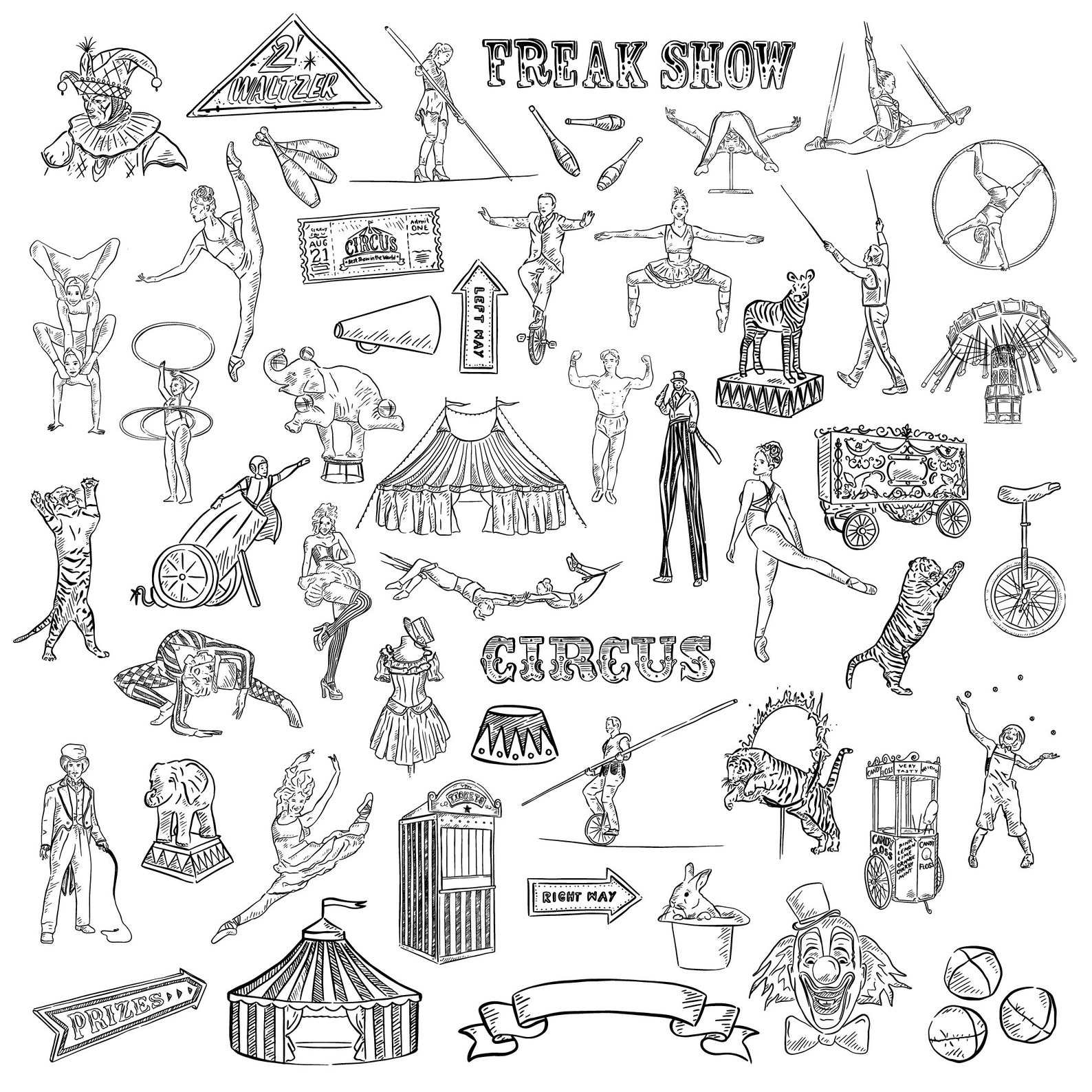 Circus Clipart, Circus Printable, Circus PNG SVG, Carnival Clip Art ...