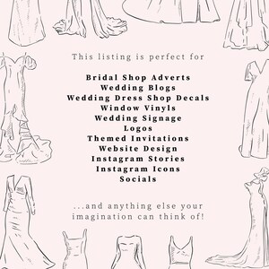 Wedding Dress Digital Download, Bridal Clip Art, Line Drawn Clipart, 40 ...
