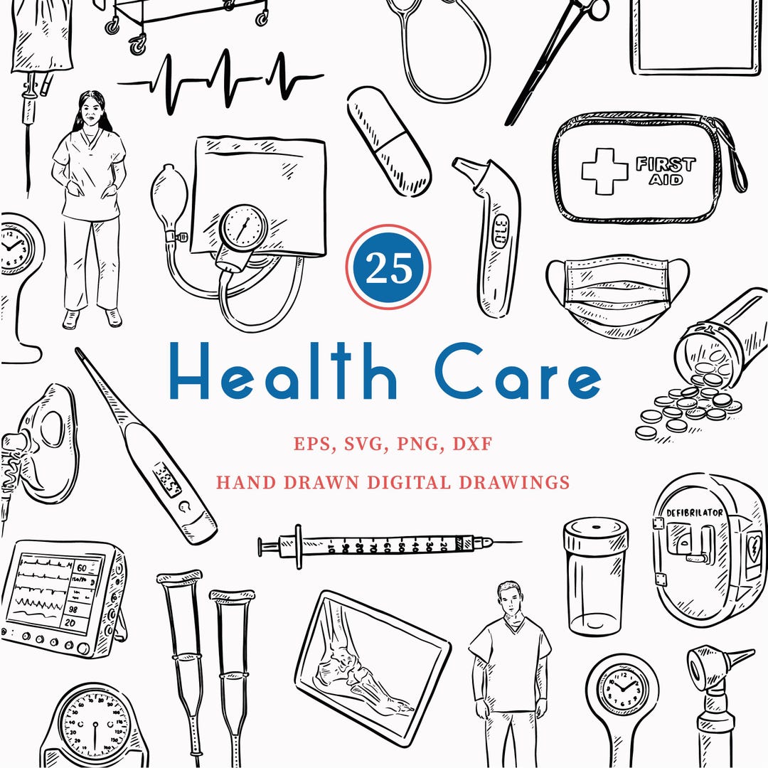Healthcare Line Drawn Clipart, 25 Hospital Themed Drawings Png, Svg ...