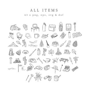 Camping Clip Art Bundle, Travel and Adventure Illustrations, Digital ...