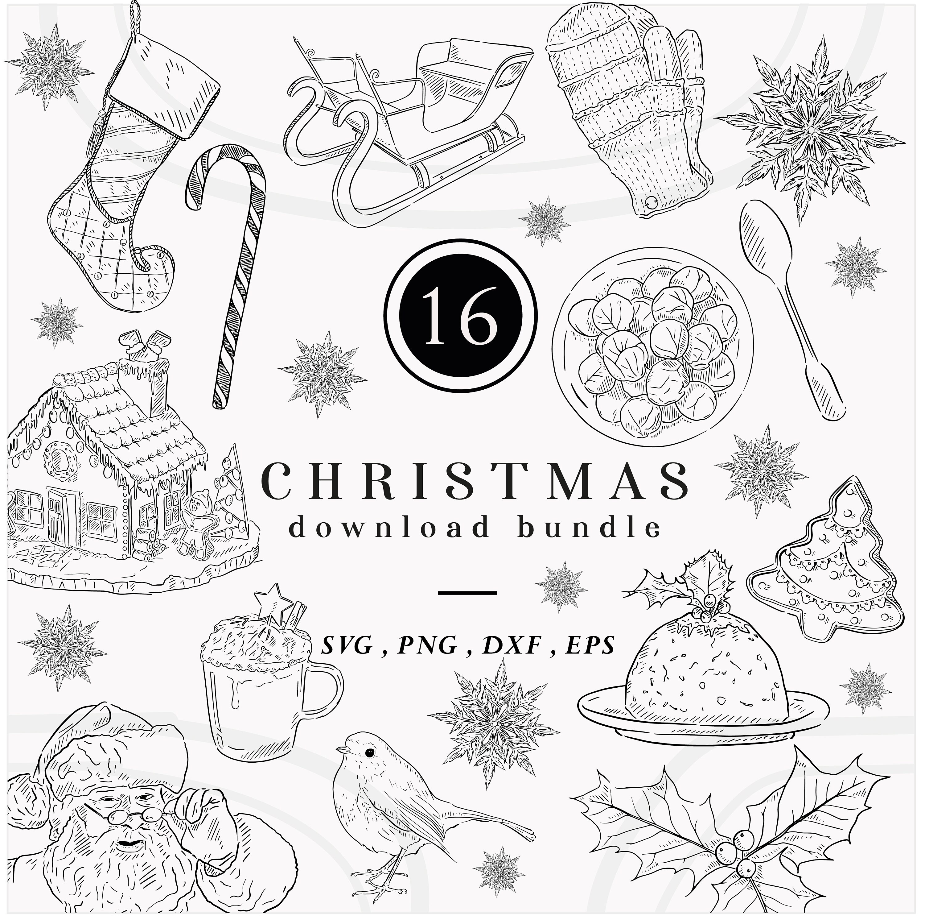 Christmas Clipart Bundle, Digital Christmas Illustrations, DIY ...