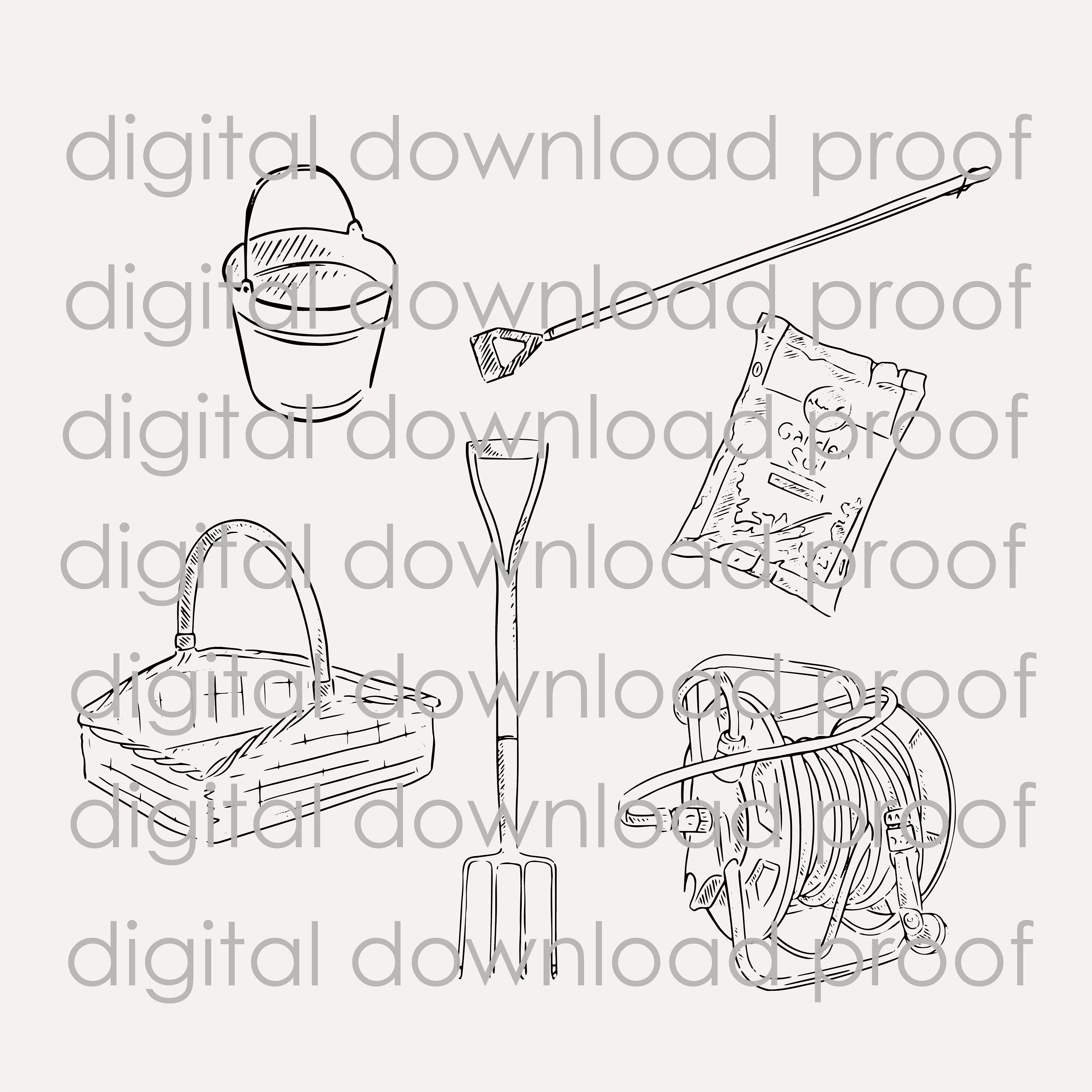 Gardening Clipart Garden Digital Downloads Png Svg Dxf & - Etsy