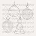 Christmas Bauble Illustrations, Instant Download Line Drawings PNG, 20 ...