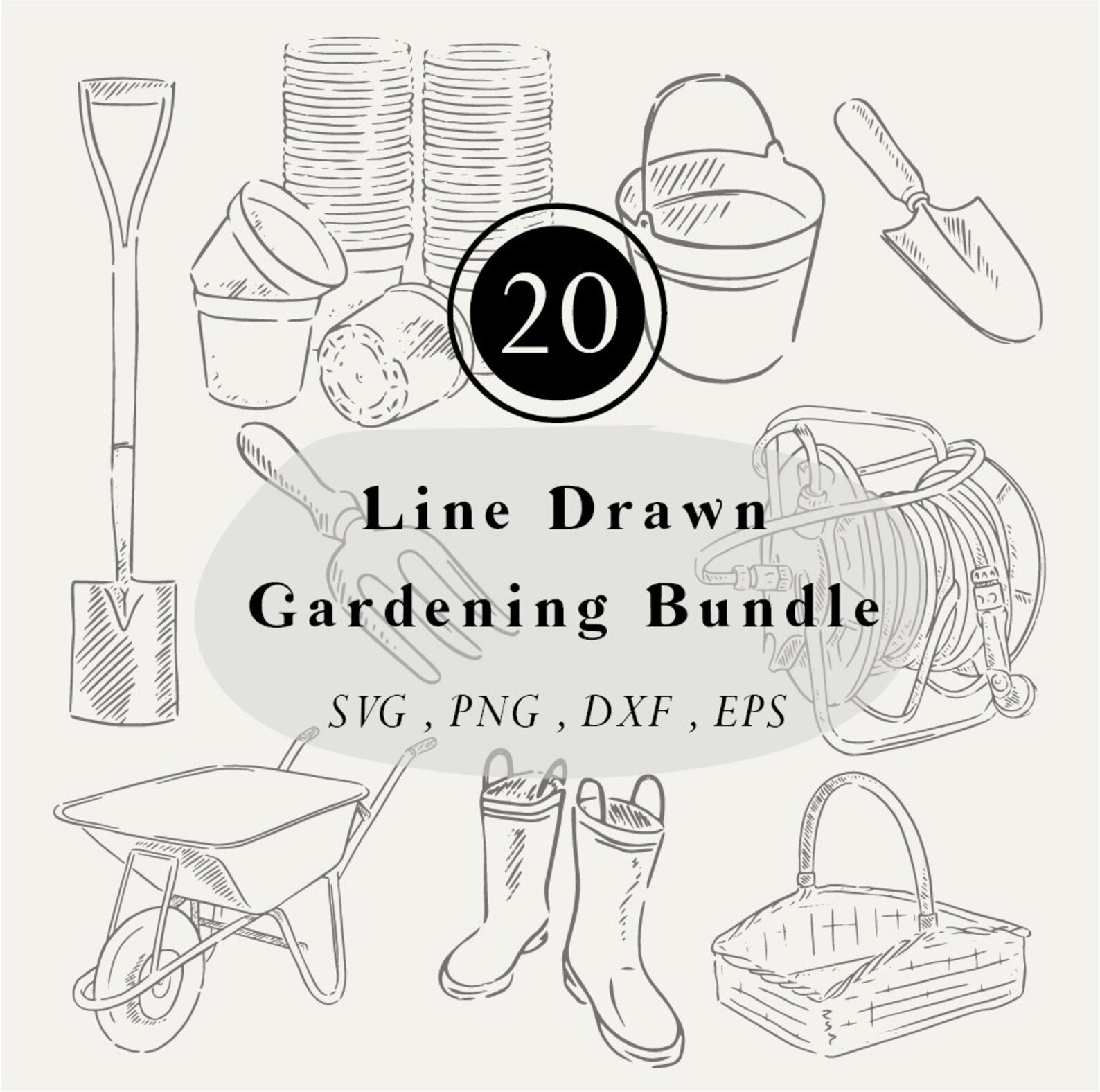 Gardening Clipart Garden Digital Downloads Png Svg Dxf & - Etsy