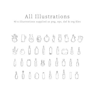 Blank Jars and Bottles Elements, 40 Png Svg Clipart Designs, Instant ...