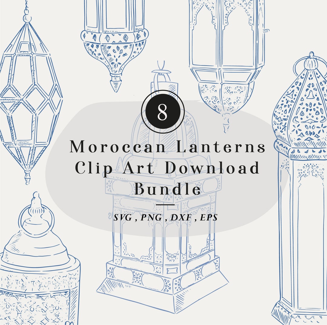 Moroccan Lantern Illustrations Svg, Instant Download Line Drawing PNG ...