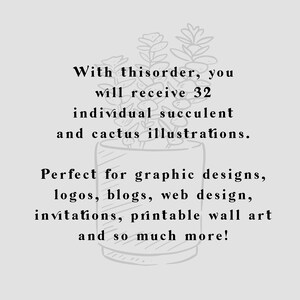 Cactus Clipart, House Plant Digital Download, Illustration Bundle, Line ...