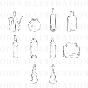 Blank Jars and Bottles Elements, 40 Png Svg Clipart Designs, Instant ...