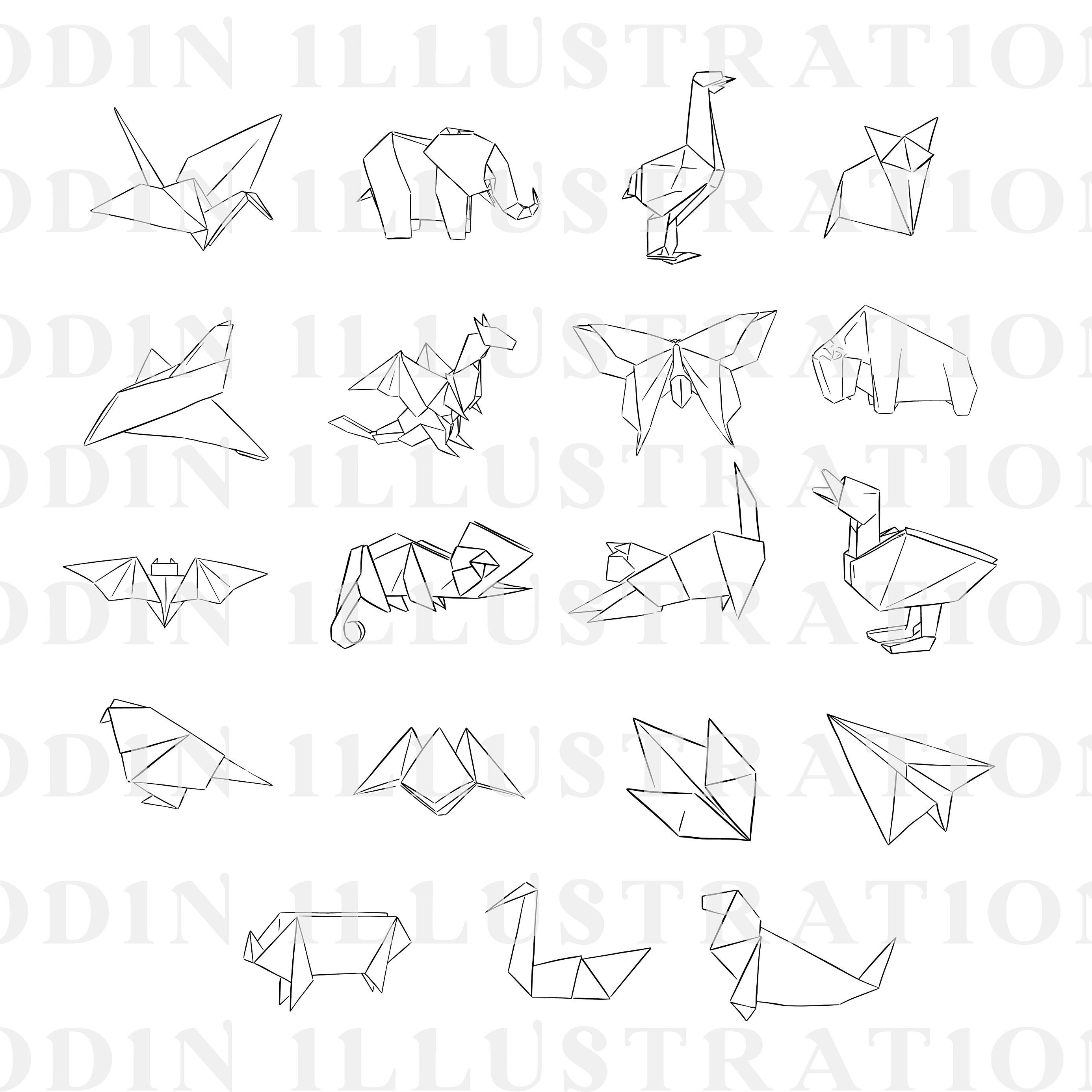 Origami Clip Art, DIY Wedding Sign, Paper Crane Digital Download ...