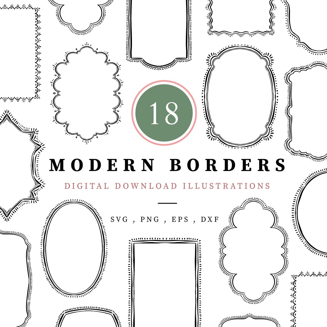 Hand Drawn Frames Illustration Bundle, Borders Clipart, Doodle Frames ...