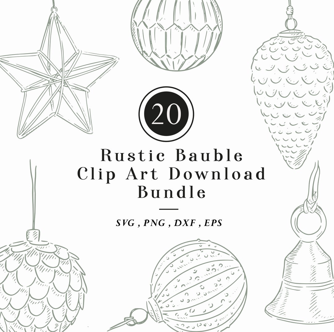Christmas Bauble Illustrations Instant Download Line Drawings - Etsy