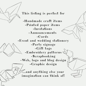 Origami Clip Art, DIY Wedding Sign, Paper Crane Digital Download ...