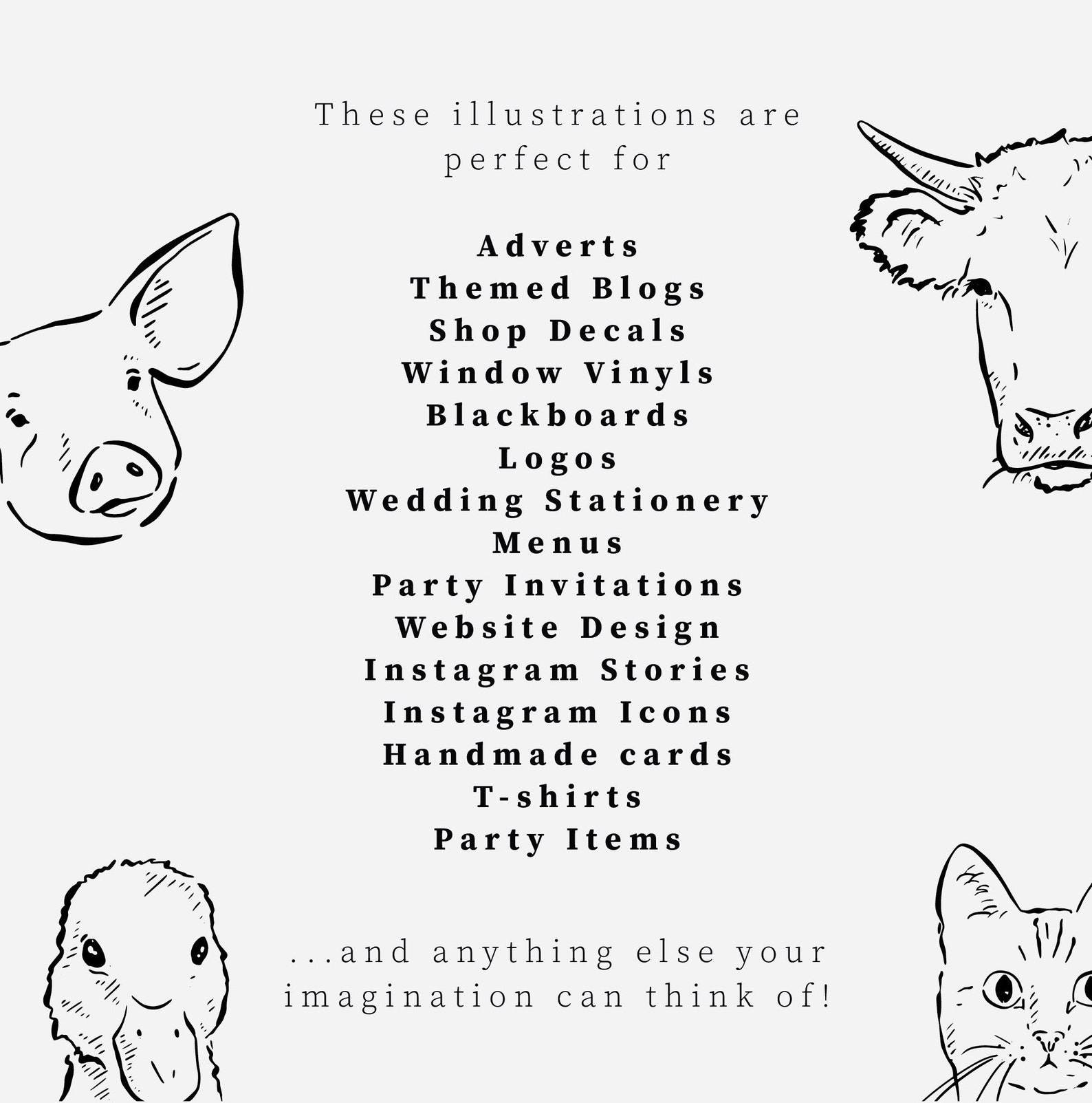 Farm Animals Digital Clip Art, Digital Illustration Downloads, 20 Png ...