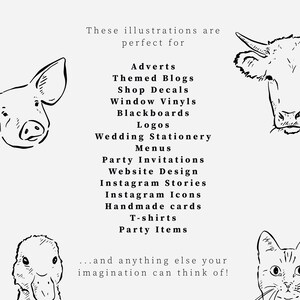 Farm Animals Digital Clip Art, Digital Illustration Downloads, 20 Png ...