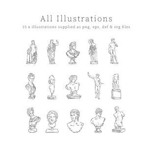 Greek Statues, Busts Digital Download, Png, Dxf, Svg & Eps File ...