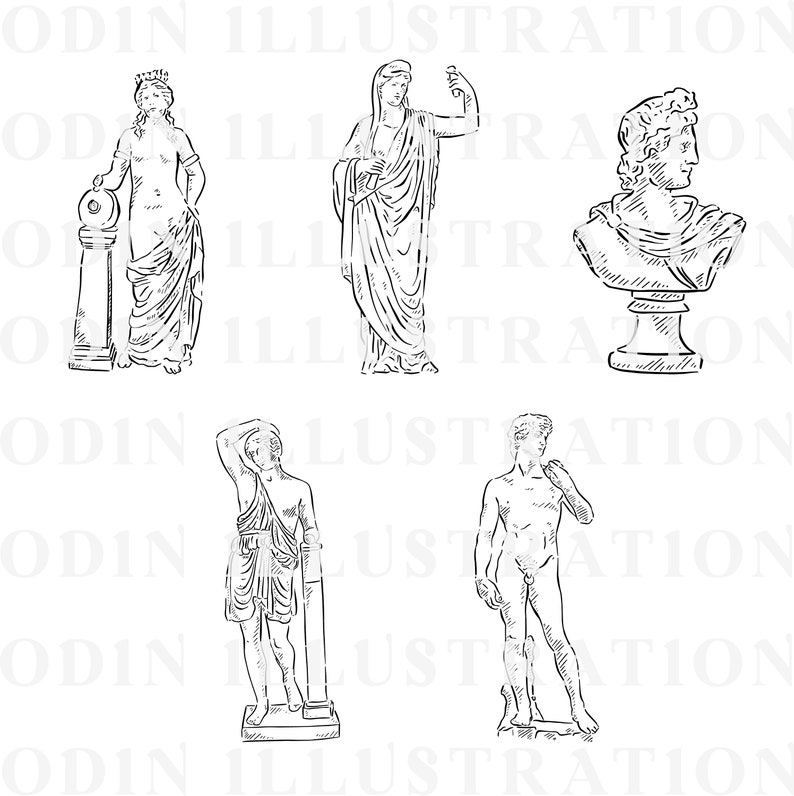 Greek Statues, Busts Digital Download, Png, Dxf, Svg & Eps File ...