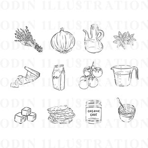 Curry Ingredient Clipart, 62 Svg, Png & Eps Files at 300 Dpi, Hand ...