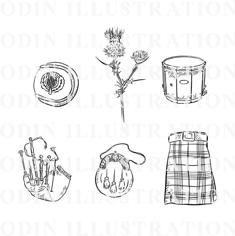 Scotland Clipart Elements, 25 Clipart Designs, Instant Digital Download ...