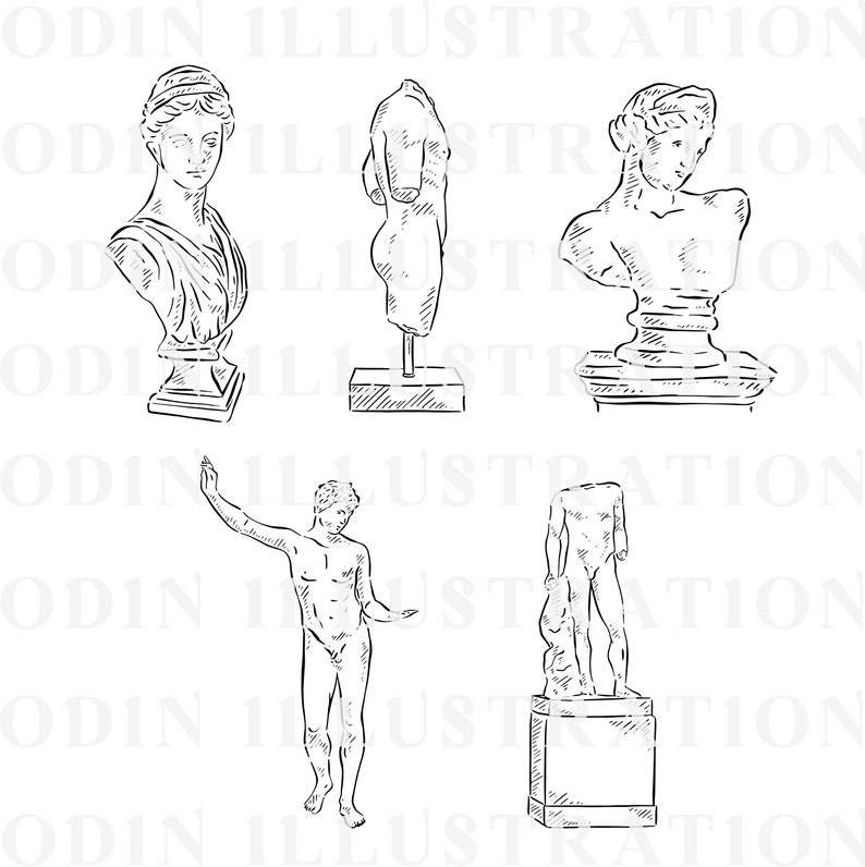 Greek Statues, Busts Digital Download, Png, Dxf, Svg & Eps File ...