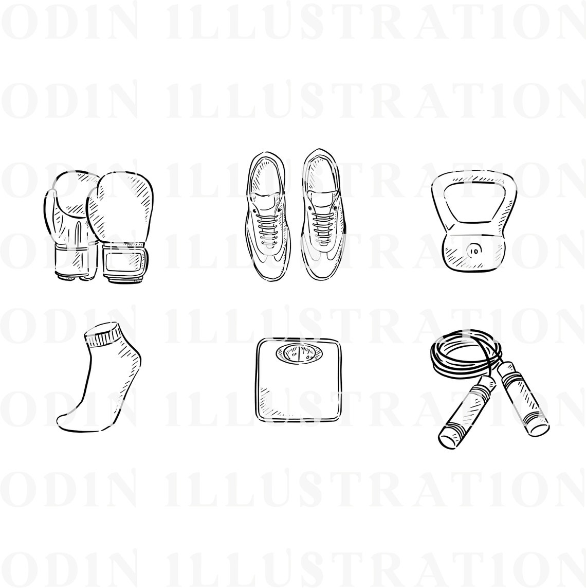 Gym and Fitness Clipart, 30 Png Svg, Dxf Eps Files, Vector, Line Drawn ...