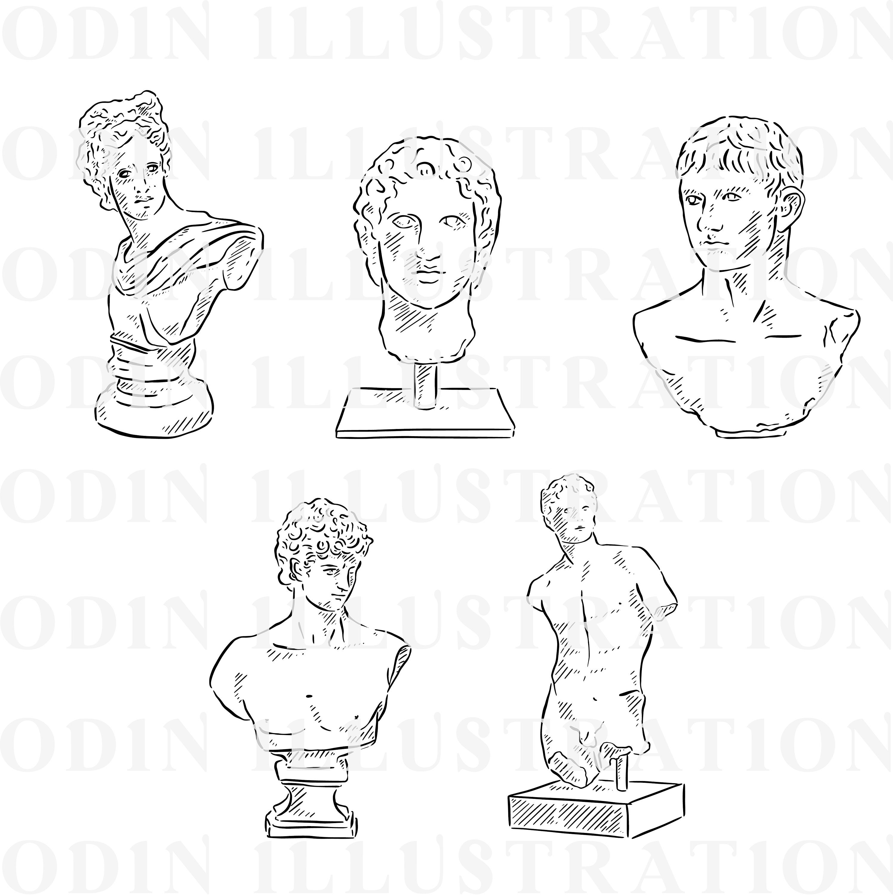Greek Statues, Busts Digital Download, Png, Dxf, Svg & Eps File ...