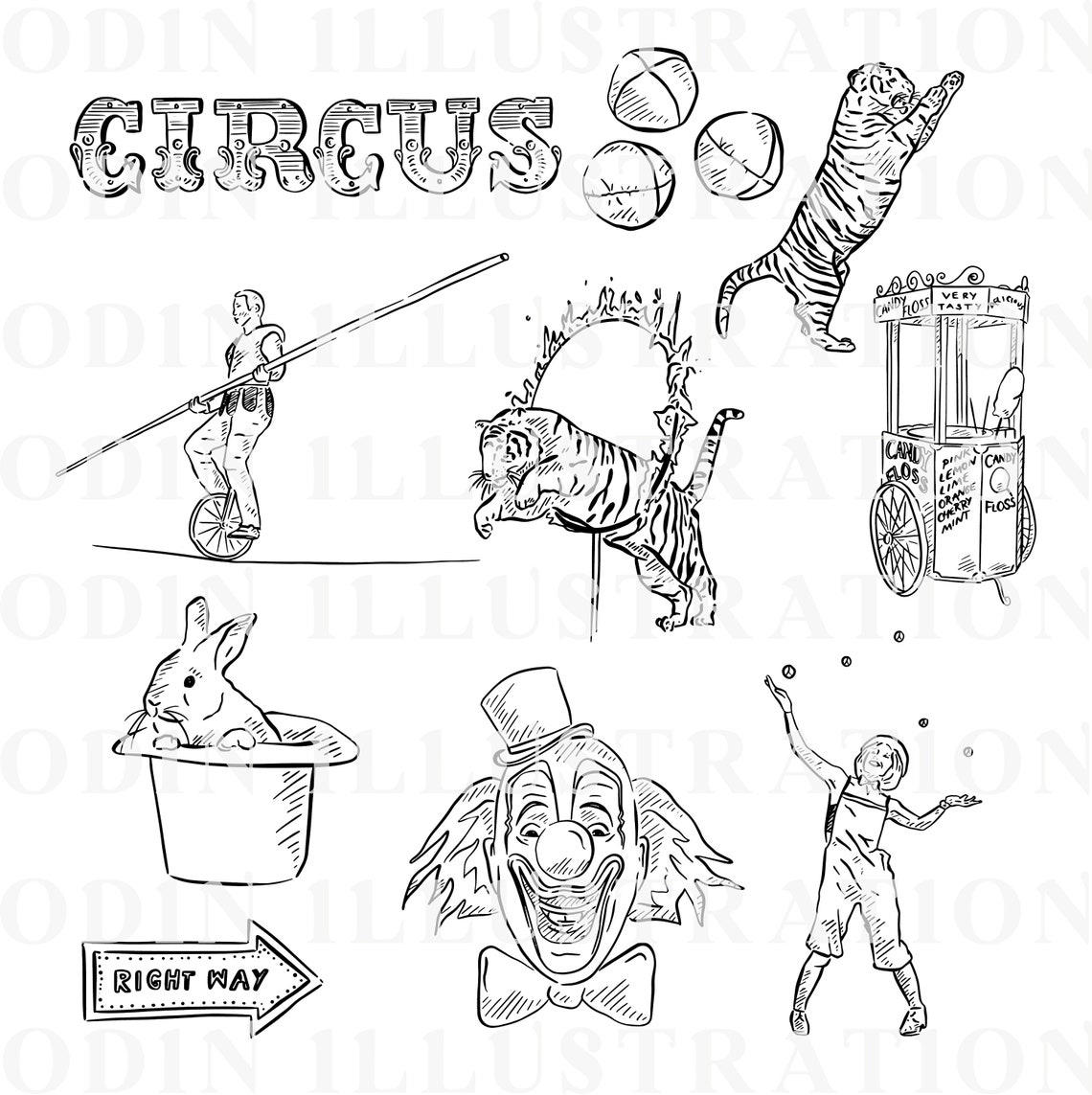 Circus Clipart, Circus Printable, Circus PNG SVG, Carnival Clip Art ...