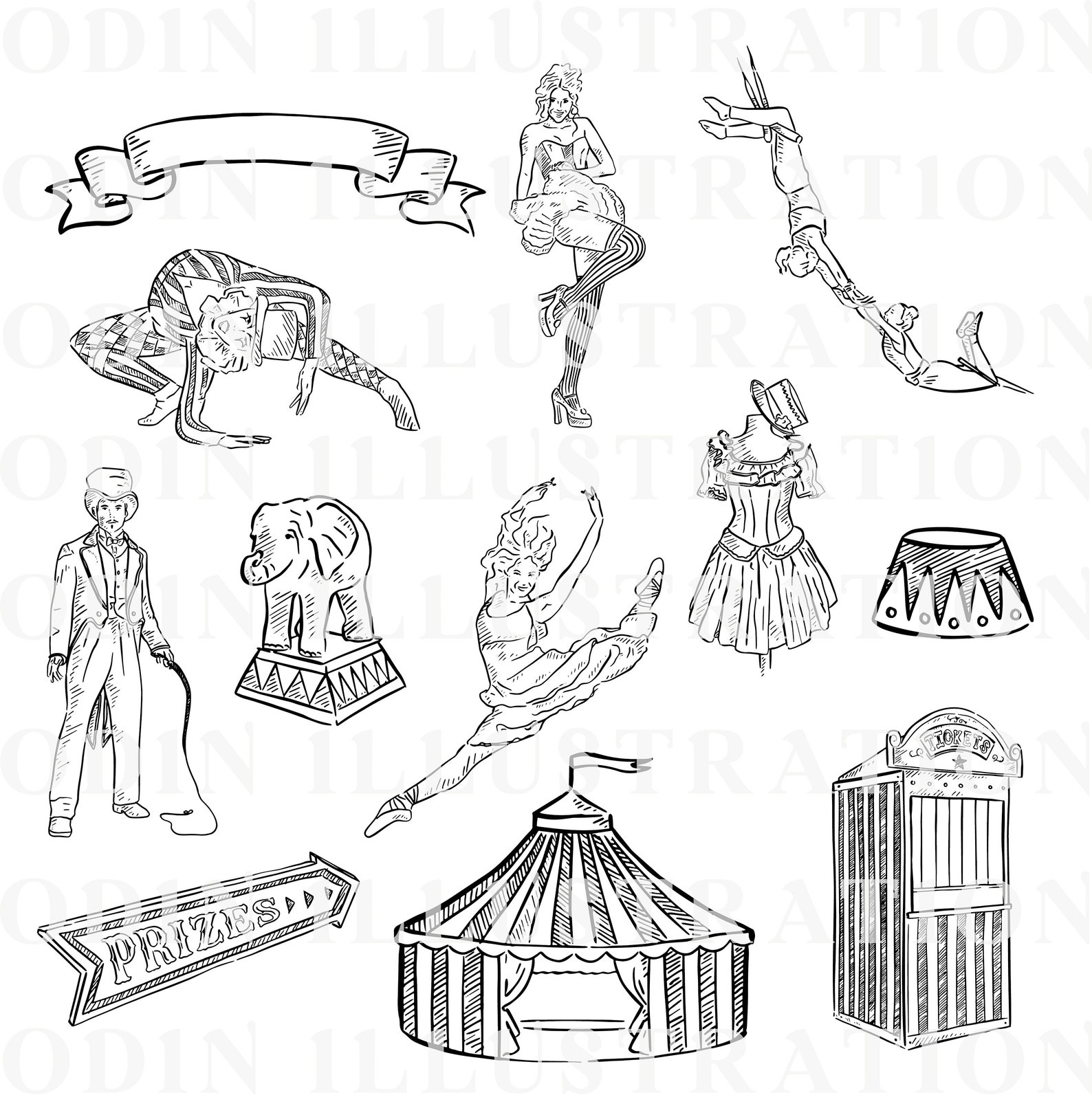 Circus Clipart, Circus Printable, Circus PNG SVG, Carnival Clip Art ...