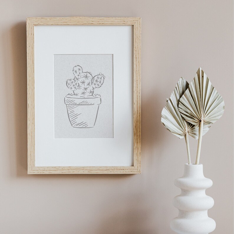 Cactus Clipart, House Plant Digital Download, Illustration Bundle, Line ...