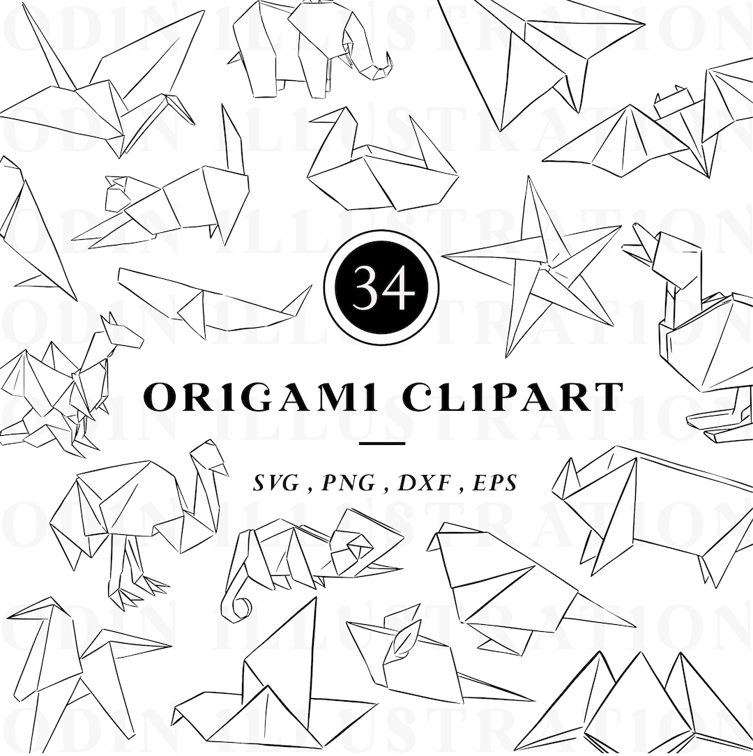 Origami Clip Art, DIY Wedding Sign, Paper Crane Digital Download ...