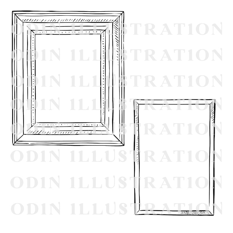 Vintage Frames Clipart, Hand Drawn Frames Clipart, Border Clip Art ...