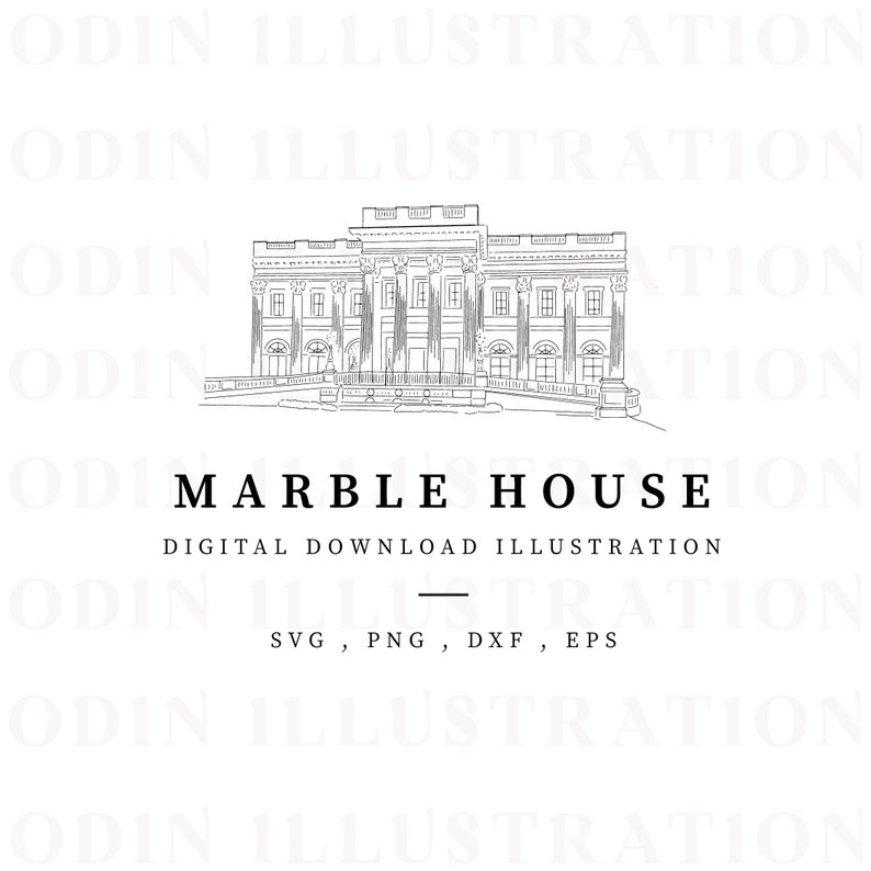 Marble House Digital Download, Newport, USA Mansion Illustration, Hand ...