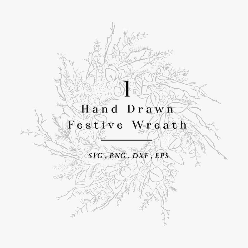 Wreath Clipart, Hand Drawn Wreath, SVG File, Instant Digital Download ...