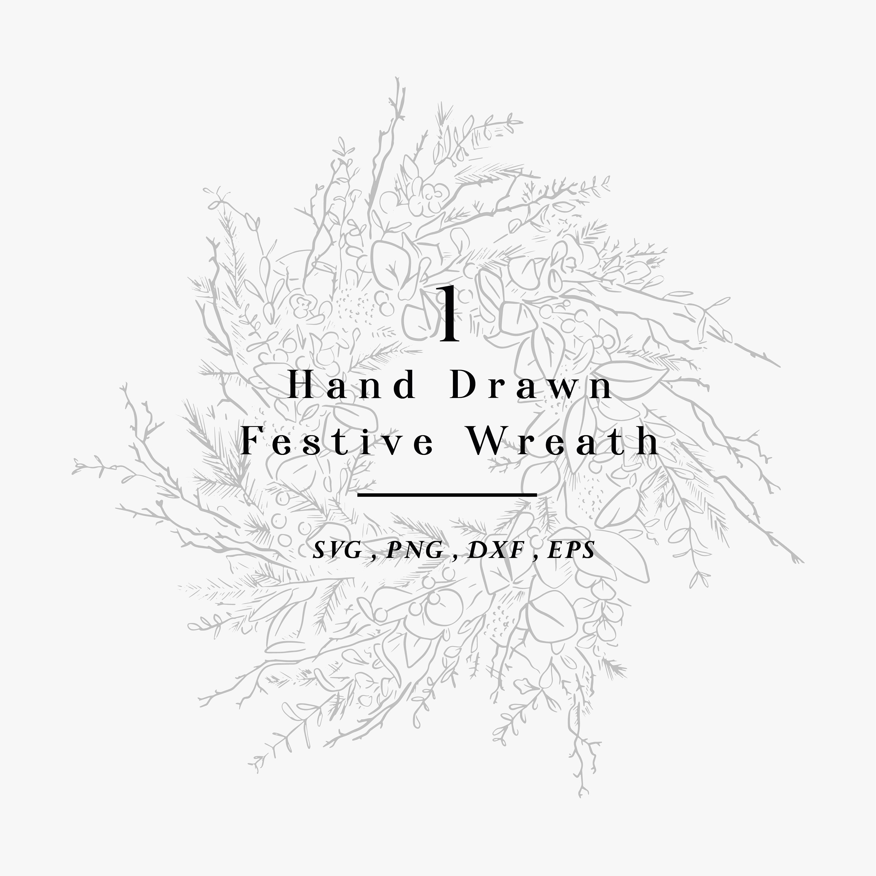 Wreath Clipart, Hand Drawn Wreath, SVG File, Instant Digital Download ...