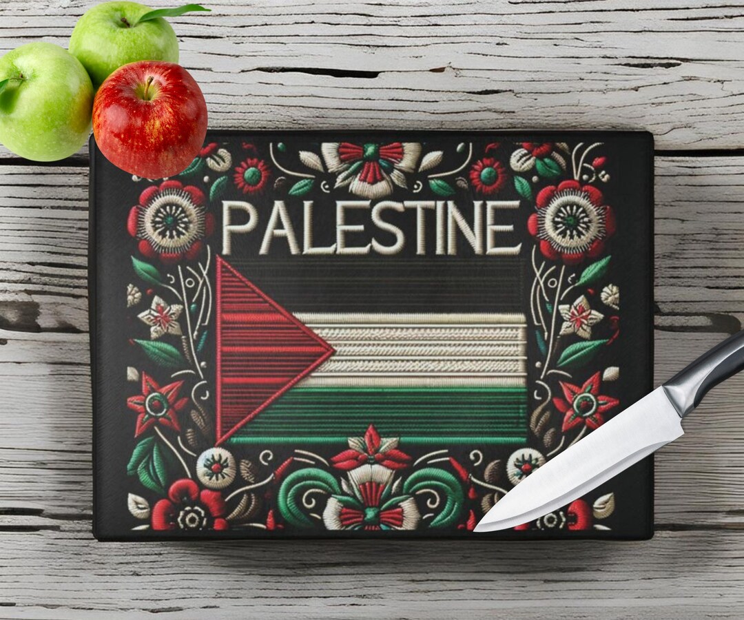 Palestinian Flag Glass Cutting Board | Housewarming Gift | Watermelon ...