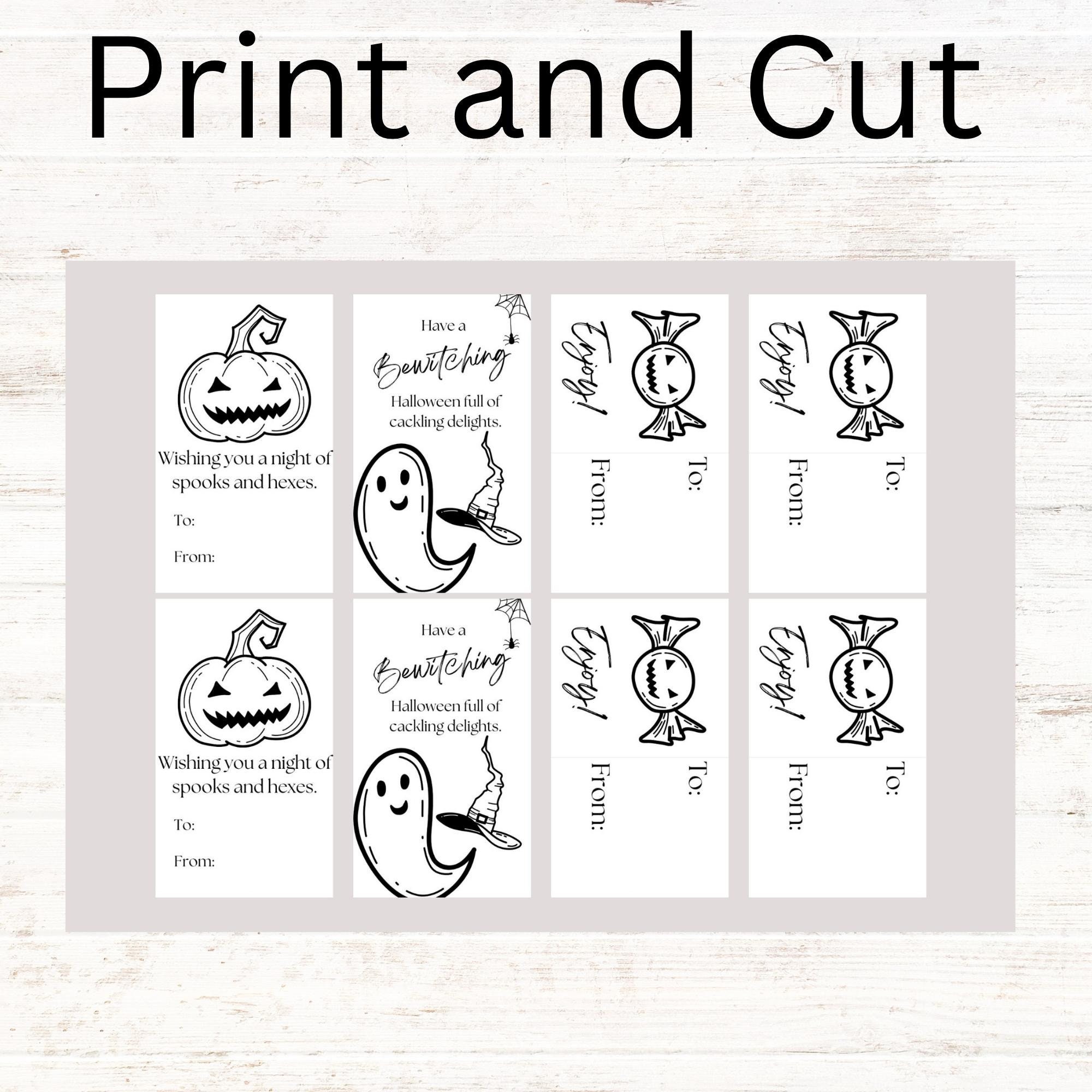 Halloween Gift Tags Printable Minimalist Ghosts and Witches - Etsy