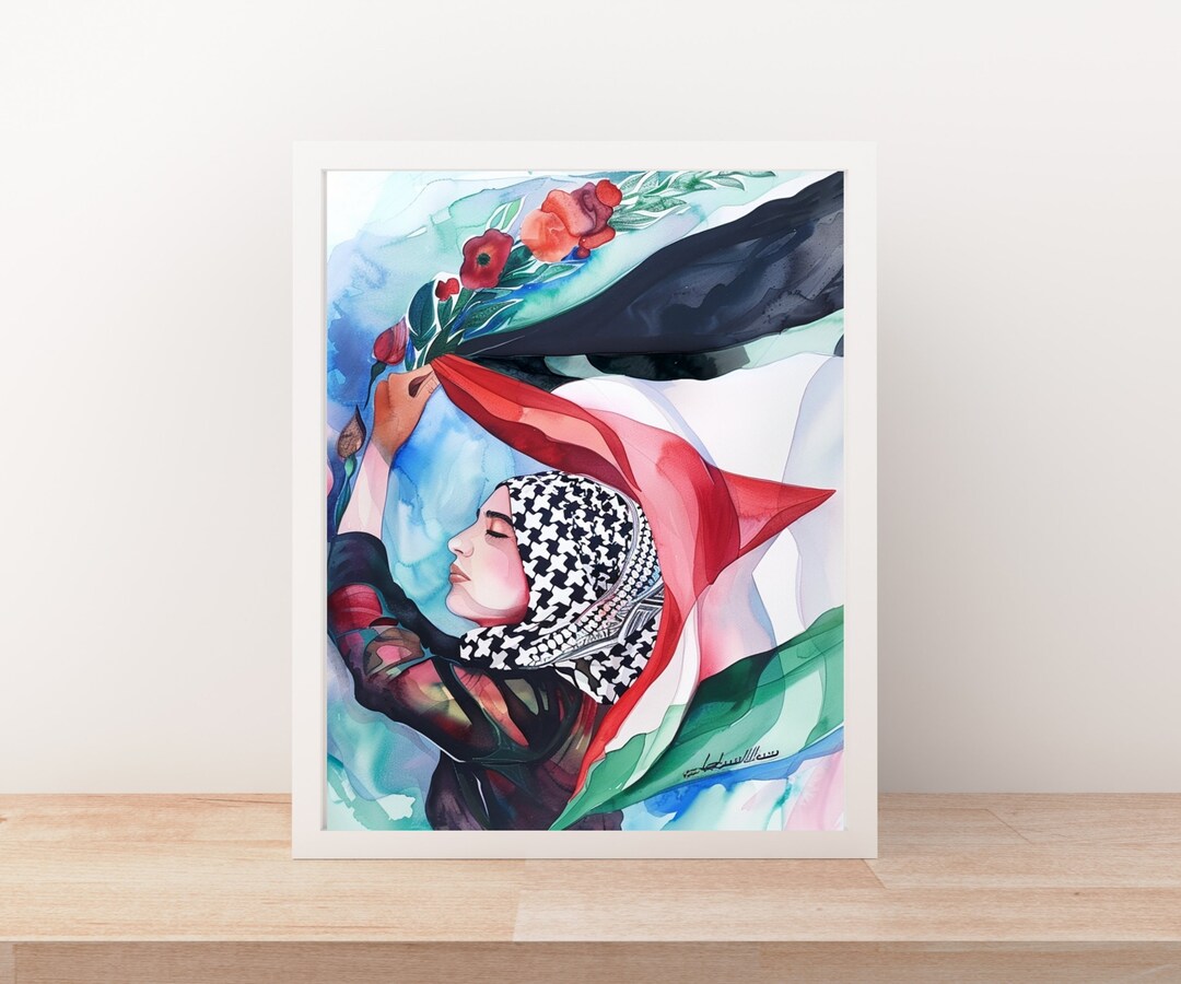 Palestine Wall Art Watercolor | Palestine Poster Print | Palestine ...