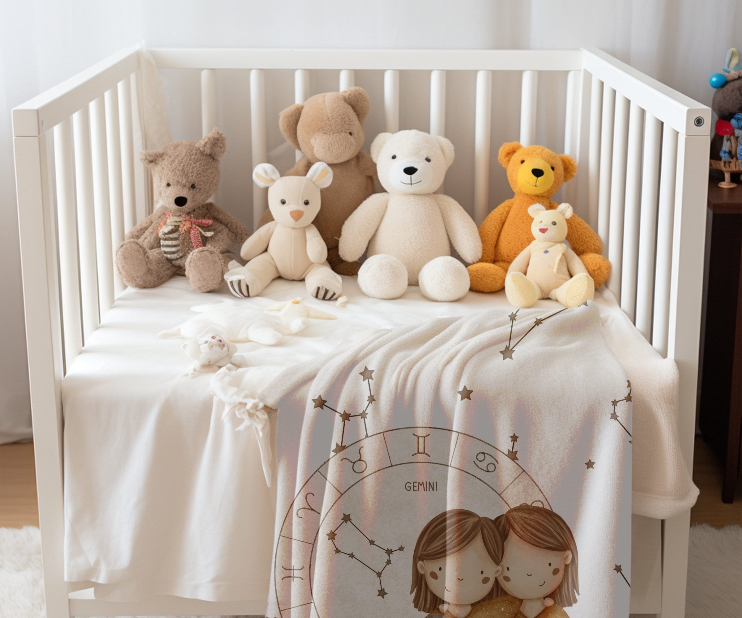 Gemini Baby Blanket | Astrology Plush Blanket | Baby Shower Gift | Moon ...