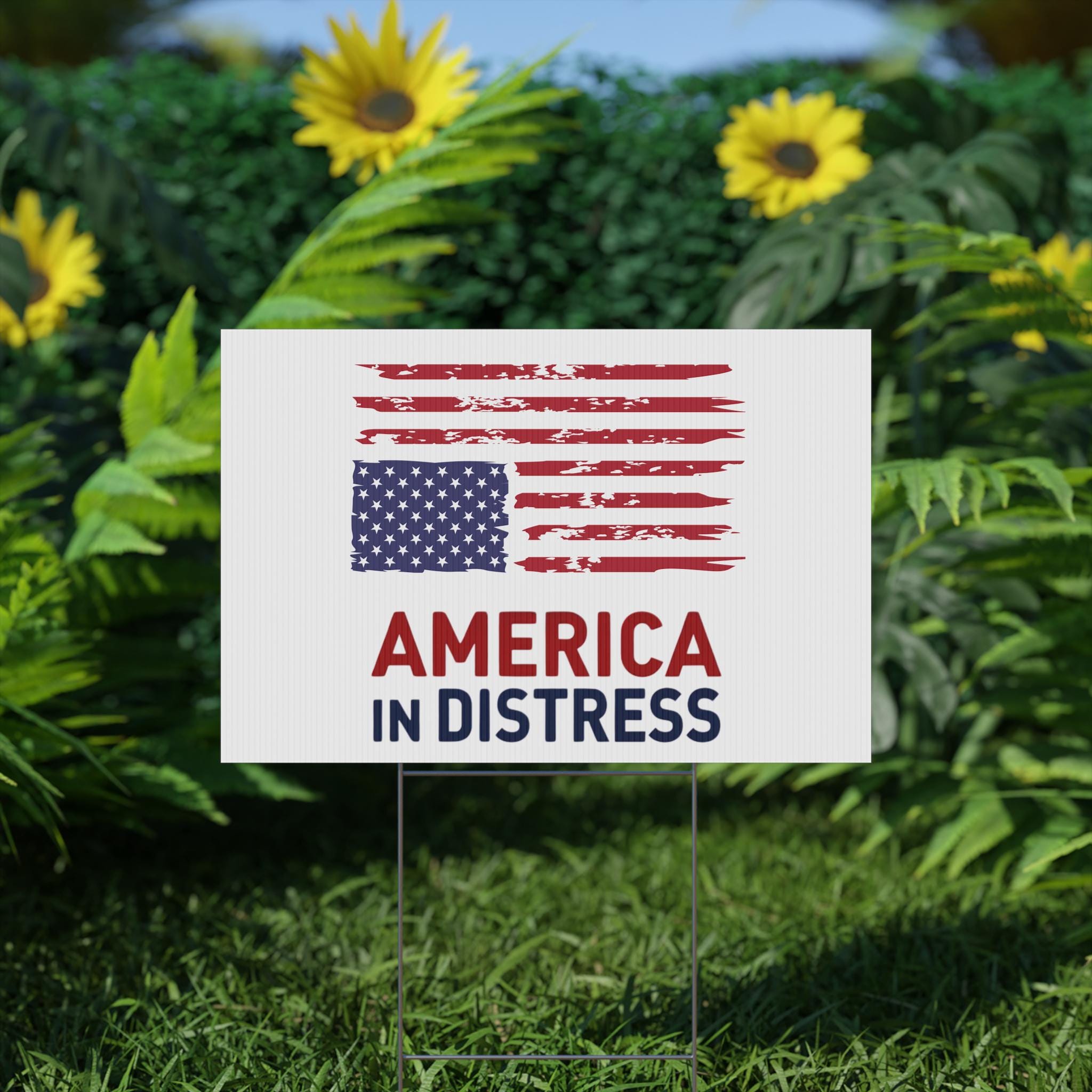 Upside Down Flag, Resist Fascism Yard Sign, Anti Trump Political ...
