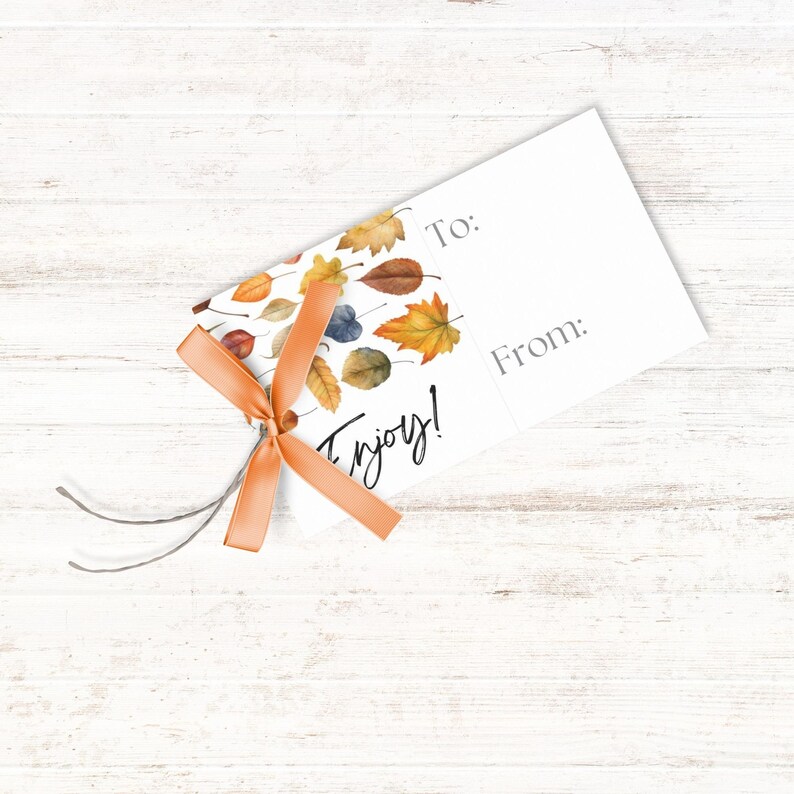 Fall Leaves Gift Tags, Printable to and From, Autumn Floral, Gratitude ...