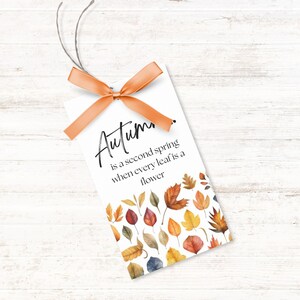 Fall Leaves Gift Tags, Printable to and From, Autumn Floral, Gratitude ...