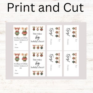 Printable Christmas Gift Tags Mice, Printable to and From, Christmas ...