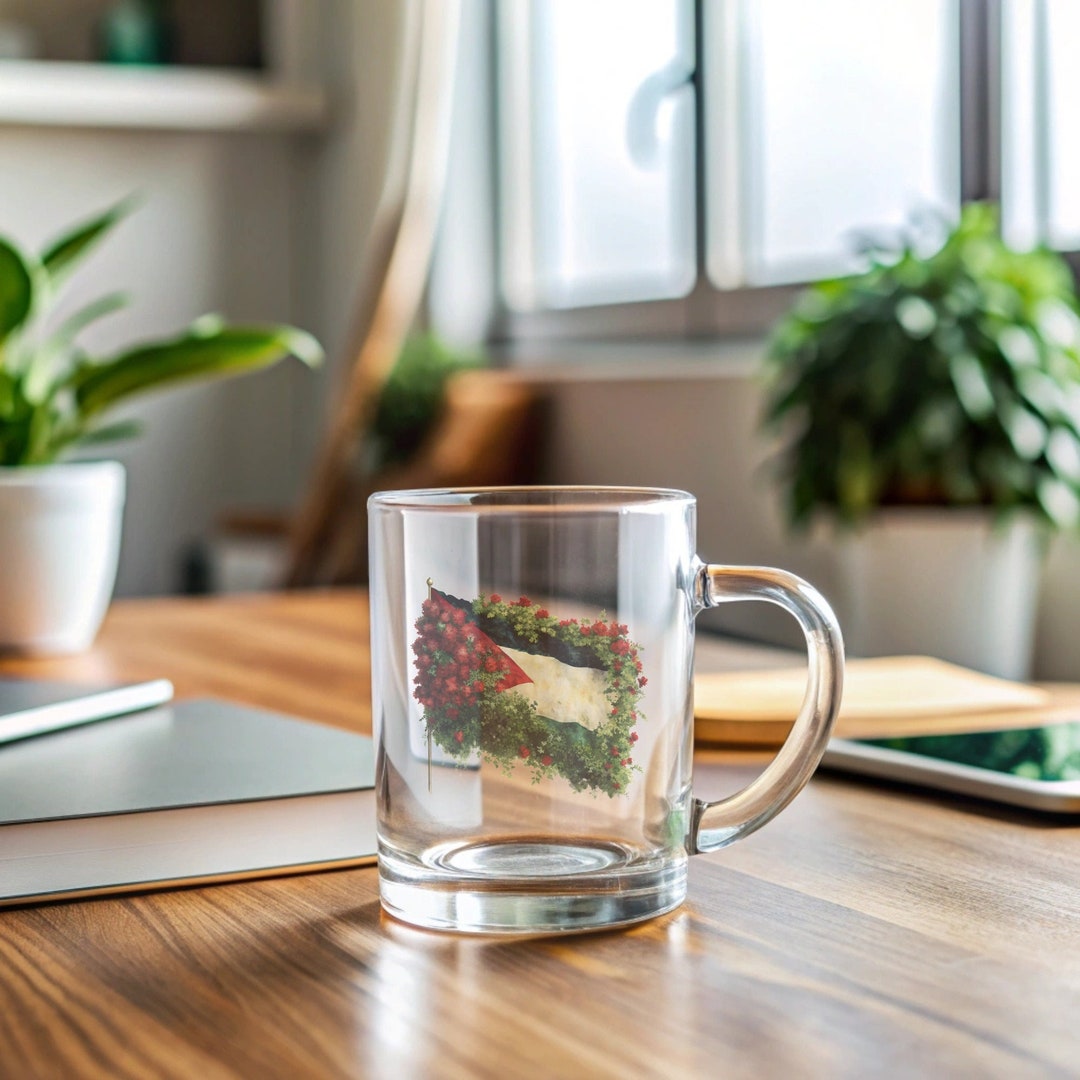 Palestine Tea Cup, Glass Mug, Palestinian Cup, Palestine Gift ...